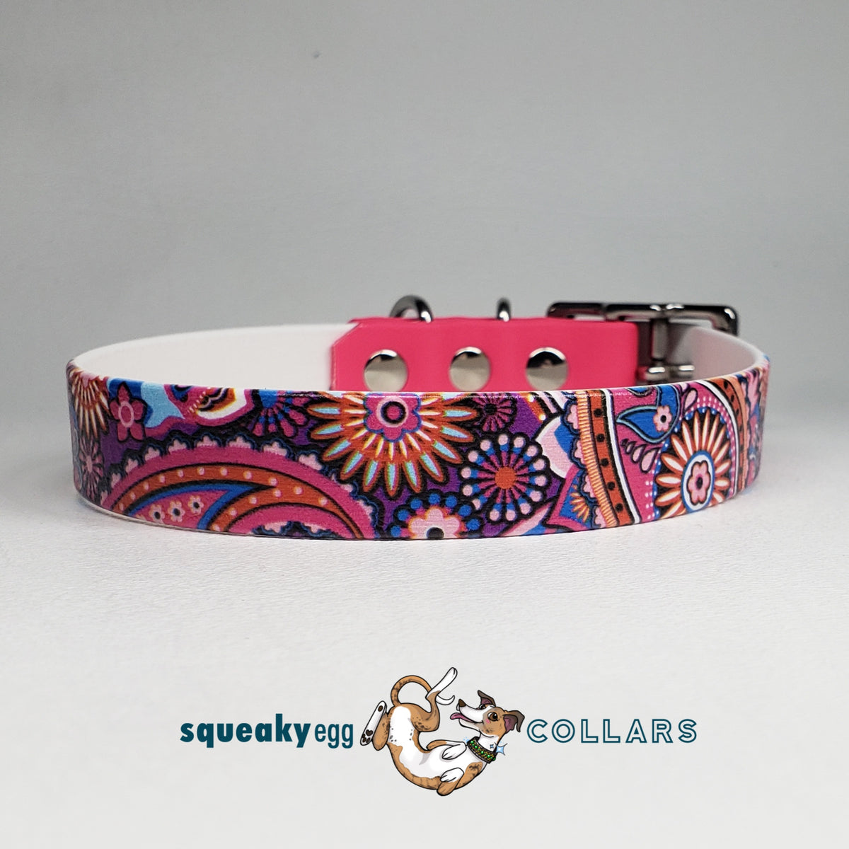 Meridith - Printed Biothane® Buckle Collar – Squeaky Egg Shop