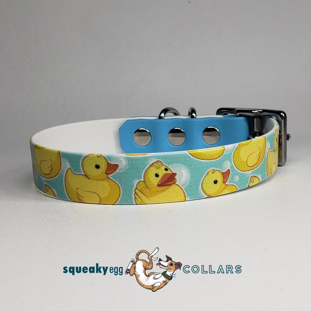 Rubber Ducky - Printed Biothane® Buckle Collar – Squeaky Egg Shop